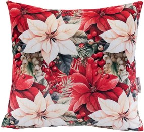 Sada 3 ks povlaků na polštářky RED POINSETTIA 45 x 45 cm