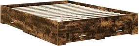 Rám postele s čelo Kouřový dub 140 x 190 cm Kompozitní dřevo 3410899