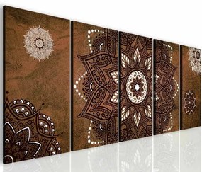 Pětidílný obraz mandala Brown Velikost (šířka x výška): 100x40 cm