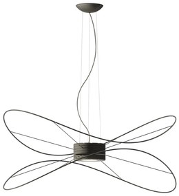 Axolight Hoops 2, černé závěsné svítidlo,  2x17,5W LED 3000K  stmívatelné, prům. 100cm, výška 43cm