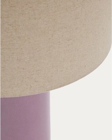 Fialová/béžová stolní lampa s textilním stínidlem (výška 52 cm) Toneric – Kave Home