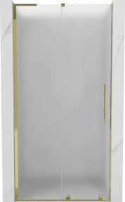 Mexen Velar L, posuvné sprchové dveře do otvoru 100 cm, 8mm sklo námraza, zlatá lesklá, 871-100-003-31-50