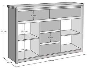 Komoda 2D5S, dub sonoma, NORTY TYP 10