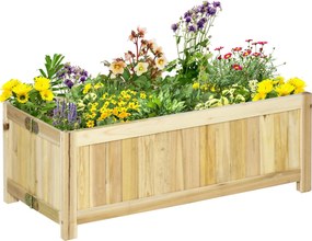 Skládací dřevěný truhlík Outsunny se 4 nohama pro pěstování zeleniny a květin na venkovním terase, balkoně, rozměry 70x30x25 cm | Aosom