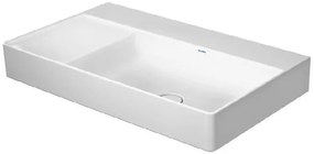 Duravit DuraSquare - Umyvadlo 80x47 cm, bez přepadu, bez otvoru pro baterii, pravé, DuraCeram, bílá 2349800070