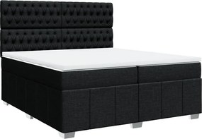 Box spring postel s matrací černá 200x200 cm textil 3291784