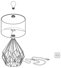 Eglo 43078 - Stolní lampa CARLTON 1xE27/60W/230V