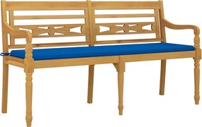 Lavice Batavia s královsky modrou poduškou 150 cm masivní teak 3100836
