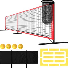 SPORTNOW Přenosná síť na pickleball – Sada 6,7m s nejvyššími standardy, včetně sítě, značkovačů, sběrače míčků a tašky pro venkovní použití