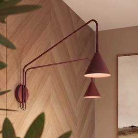 Sollux Lighting Nástěnné svítidlo NOX 2 bordó s vypínačem