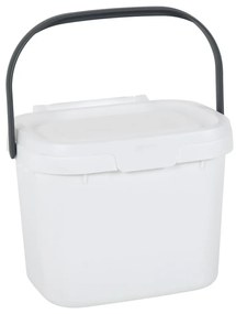 Bílá víceúčelová nádoba na kompostovatelný odpad s víkem Addis, 24,5 x 18,5 x 19 cm
