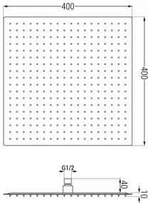 Mexen Sprchová hlavice Slim nerezová 40 x 40 cm, chrom, 79140-00