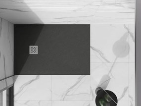 Mexen Stone+, obdélníková vanička z minerálního kompozitu 100 x 70 cm, antracitová, 44717010