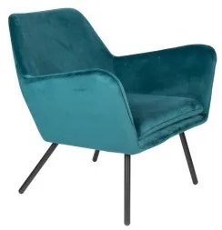 Lounge křeslo BON VELVET WHITELABEL, blue White Label Living 3100100