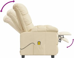 Masážní křeslo krémové textil 289815