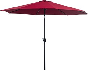 Zahradní slunečník Outsunny Ø295x250 cm s kličkou, venkovní sluneční stínění s naklápěcími mechanismy a odnímatelnou kovovou tyčí pro terasu a bazén,