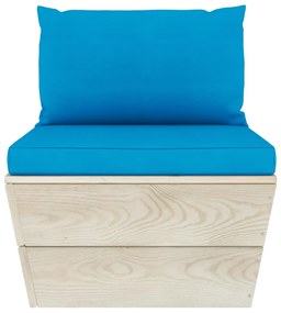 vidaXL 6dílná zahradní sedací souprava z palet + podušky smrkové dřevo [3063520] Barva: Modrá