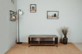 Wudboys Konferenční stolek BOKS 2 Barva kovu: Bílá, Dřevo: Dub lamino - dle vzorníku, Rozměr: 1000x600, moderní skandinávský styl