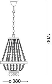 Ideal Lux - LED Křišťálový lustr na řetězu CAESAR 6xG9/3W/230V pr. 38 cm zlatá
