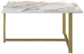 Designový konferenční stolek Vespera 92 cm bílý/zlatý
