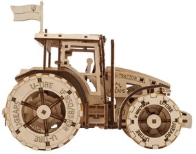 Ugears 3D dřevěné mechanické puzzle Traktor vítězí