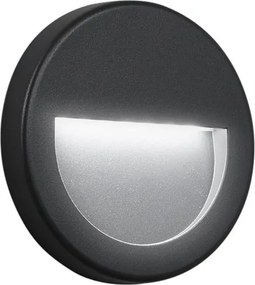 FAN LED-SMILE-ANT Venkovní nástěnné svítidlo LED SEGNAPASSI SMILE antracit polykarbonát 2,5 W 300 lm 4000 K IP54 11x1,5 cm - FANEUROPE