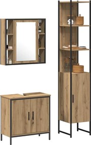 Koupelnové umyvadlové jednotky 3 ks Hnědá 33 x 33 x 185,5 cm 3334384