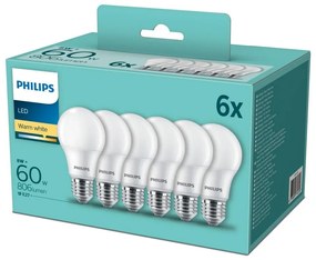 Philips | SADA 6x LED Žárovka Philips E27/8W/230V 2700K | P4532