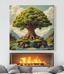 Obraz na plátně - Strom života Wild Brocco FeelHappy.cz Velikost obrazu: 120 x 120 cm