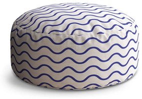 Sablio Taburet Circle Modré vlnky: 40x50 cm
