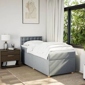 Box spring postel s matrací světle šedá 80 x 200 cm textil 3286521