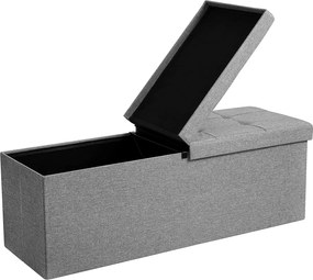 Skládací úložná lavice, úložný box, světle šedý