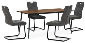 AUTRONIC Židle jídelní, šedá látka, černý kov HC-972 GREY2