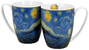 Sada 2 ks porcelánových hrnků Van Gogh STARRY NIGHT 350 ml modrá