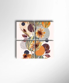 Malvis ® Obraz Akvarelové květiny a tvary ROZMĚR (šířka x výška): třídílný obdélník 150x60 cm