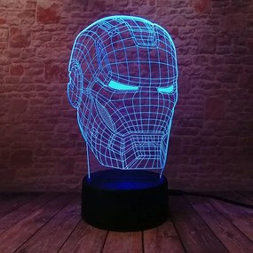3D LED Lampička Iron Man maska