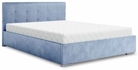 Manželská postel 140 cm Lonnie (světle modrá) (s roštem a úložným prostorem). 1047078
