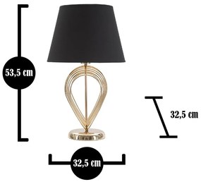 Černá stolní lampa Mauro Ferretti Maxt, ø 32,5 cm