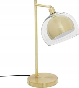 Zlatá noční lampa glamour, kov a sklo, 48 cm