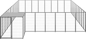 vidaXL Psí kotec 25,41 m² ocel [3082235] Barva: Černá
