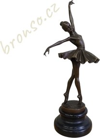 Bronzová socha baletky na mramorovém podstavci - signováno, číslováno