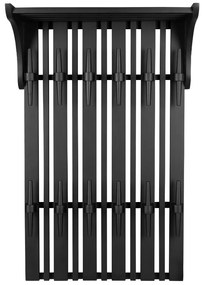 OnaDnes -20% Černý dřevěný nástěnný věšák DUTCHBONE JAKUB 110 x 66 cm