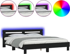 Rám postele s čelem a LED osvětlením černý 180 x 200 cm 3207526