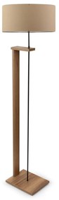 Stojanová lampa Avanasta 3 (světlohnědá + dřevo)
