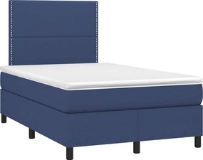 Box spring postel s matrací a LED modrá 120x190 cm textil 3270196