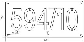 Domovní číslo tabulka 11a Velikost: 43 x 20 cm  (XL) - Doporučujeme
