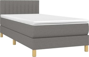 Box spring postel s matrací a LED tmavě šedá 80 x 200 cm textil 3133830