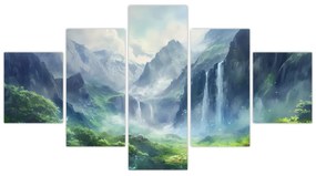 Obraz - Údolí vodopádů (125x70 cm)