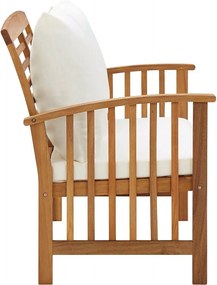 Zahradní lavice s poduškami 119 cm masivní akáciové dřevo 310260