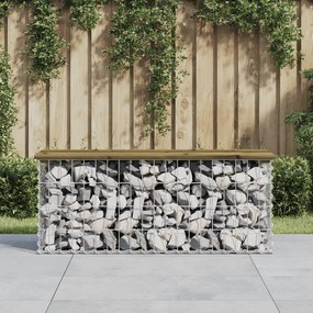 vidaXL Zahradní lavice gabionový design 103x31,5x42 cm borové dřevo